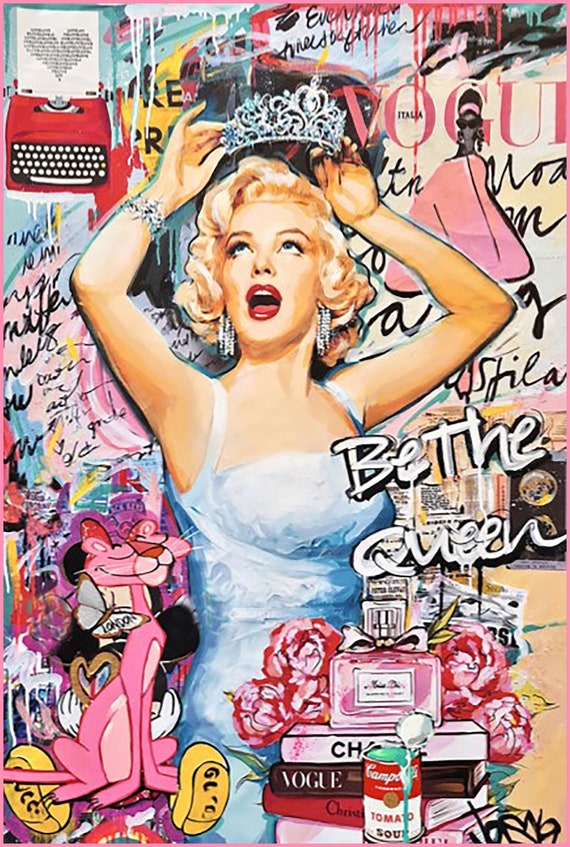 Marilyn Monroe and Pink Panter Pop Art Metal Poster Sign - Etsy