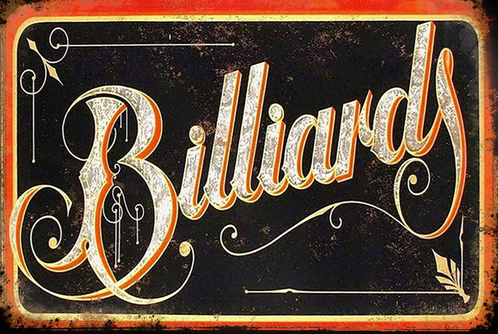 Vintage Style Billiards Pool Hall Sign for Bar, Pub, Mancave - Etsy
