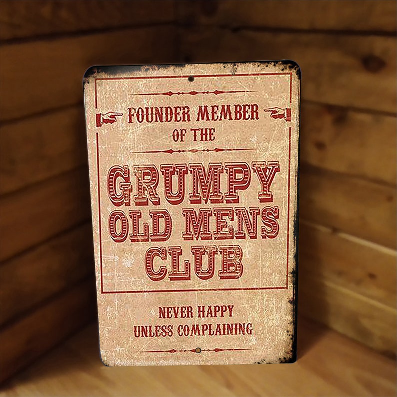 Grumpy Old Men's Club Metal Wall Poster Decor for - Etsy