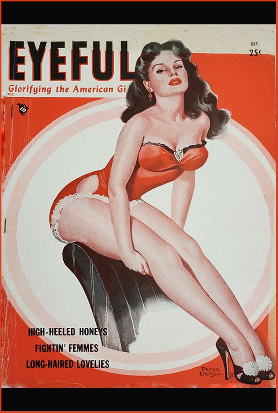 Eyeful Magazine Cover Print Peter Driben Classic Pinup Girl, Metal Sign 12 X 8 Inches - Etsy