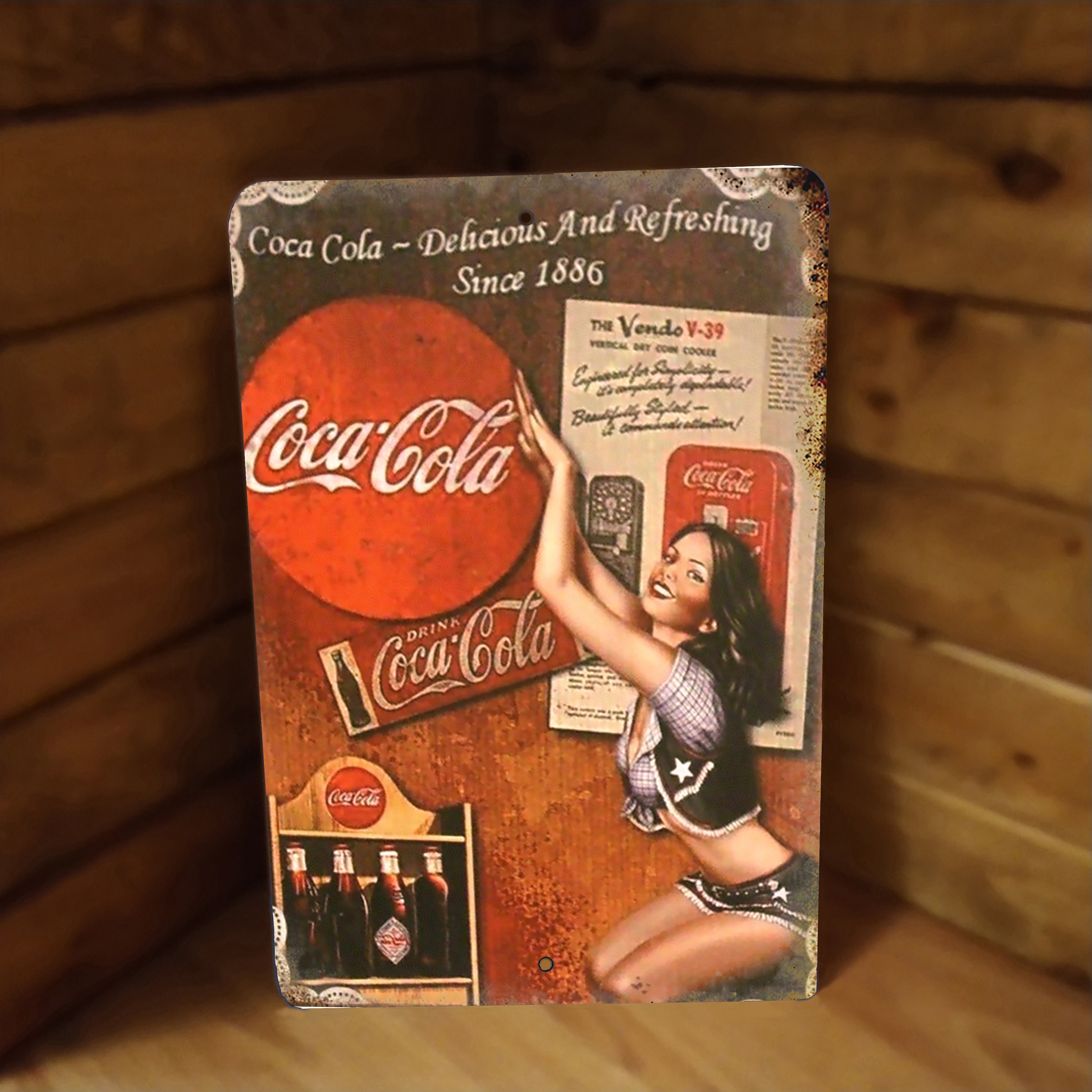 Vintage Style Coca-cola Cowgirl Sign New, Rusty Look - Etsy
