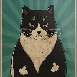 Bad Kitty Mad Cat Fluff You, Fluffin' Fluff Catitude Metal Art Wall ...