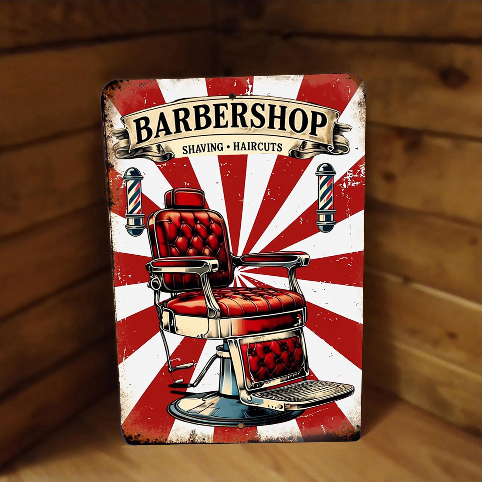 Barbership Shaving and Haircuts Vintage Retro Look Metal Poster Sign - Etsy