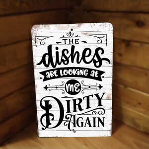 Cool Kitchen Metal Sign Waterproof Dishes Looking Dirty Humor - Etsy