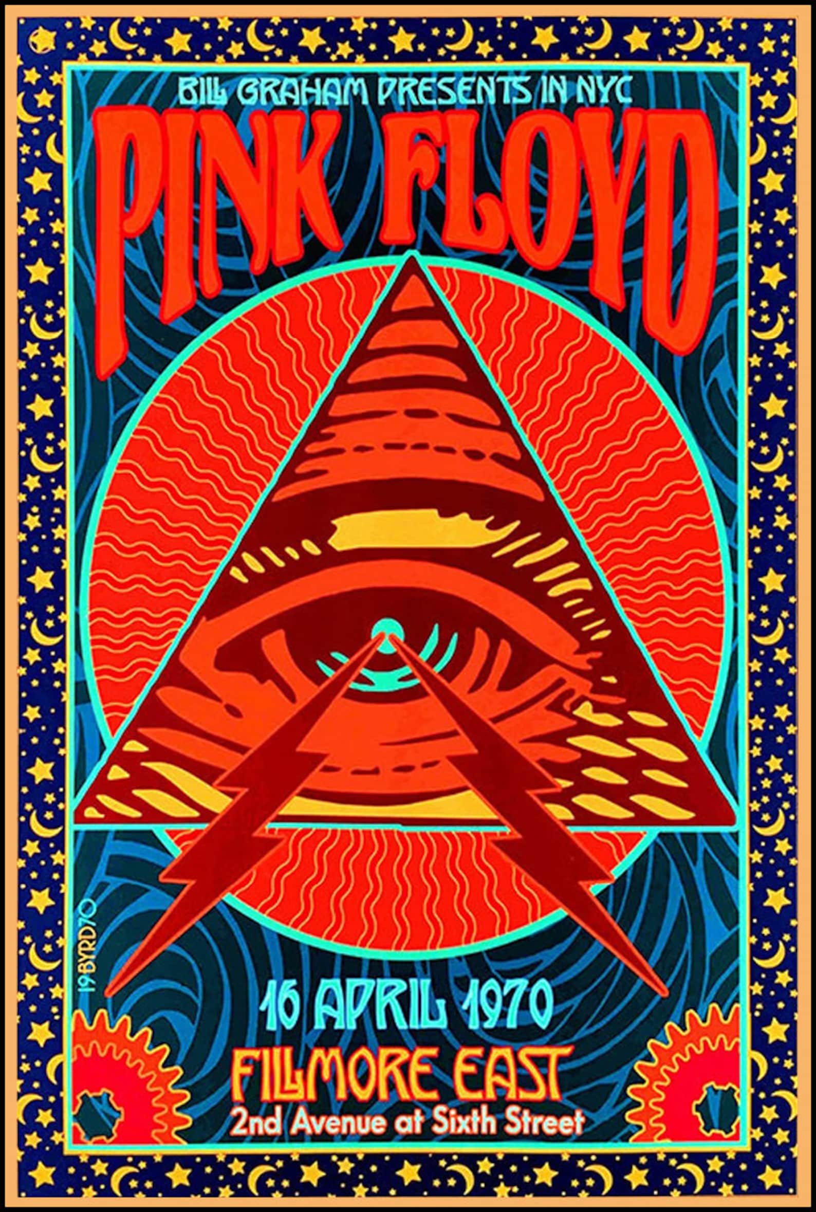 Vintage Pink Floyd Metal Concert Poster April 1970 Flimore NYC - Etsy