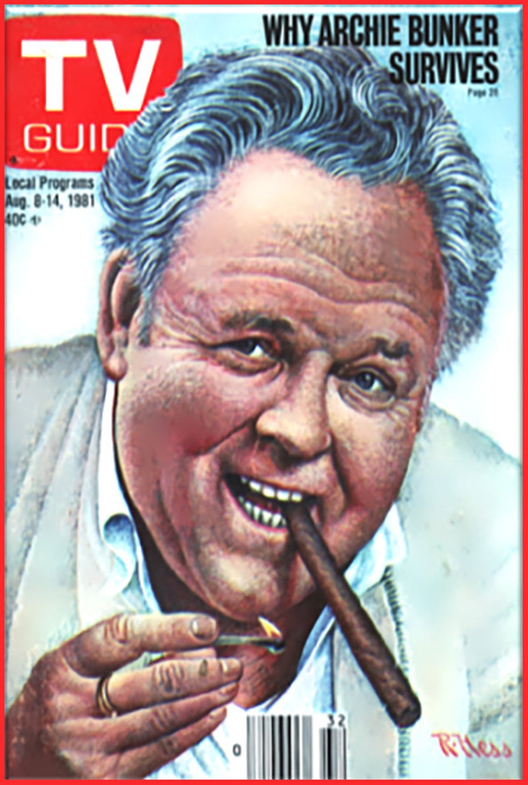 Metal Sign Archie Bunker TV Guide 1981 Cover 12" X 8" - Etsy