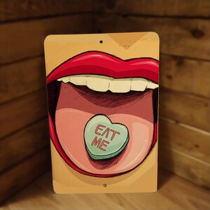 Eat Me Candy Heart Art Work Metal Poster Sign 12 X 8 Inches - Etsy