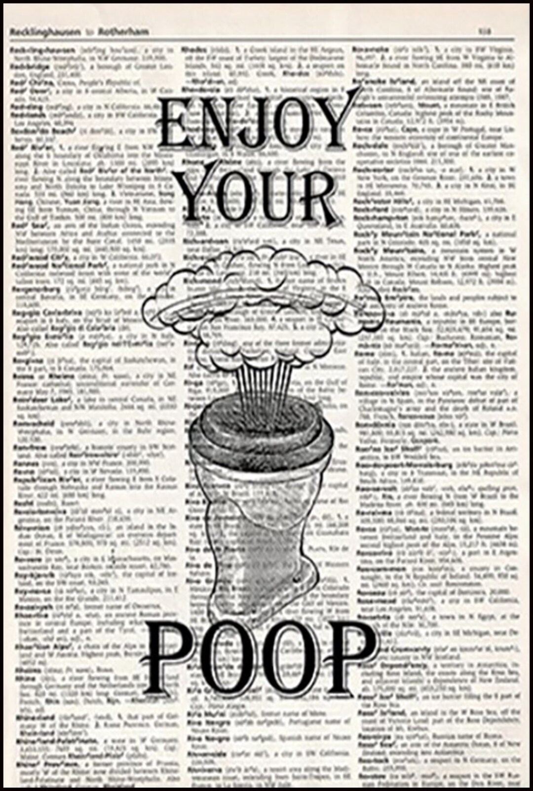 Enjoy Your Poop Humorous Funny Bathroom Restroom Sign All Metal - Etsy