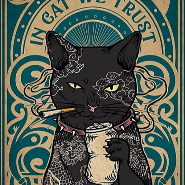 Bad Cat Poster - Etsy