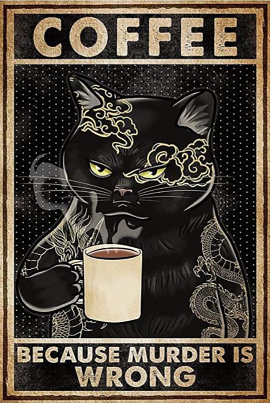 Bad Boy Black Cat - Coffee Because Murder is Wrong - Etsy
