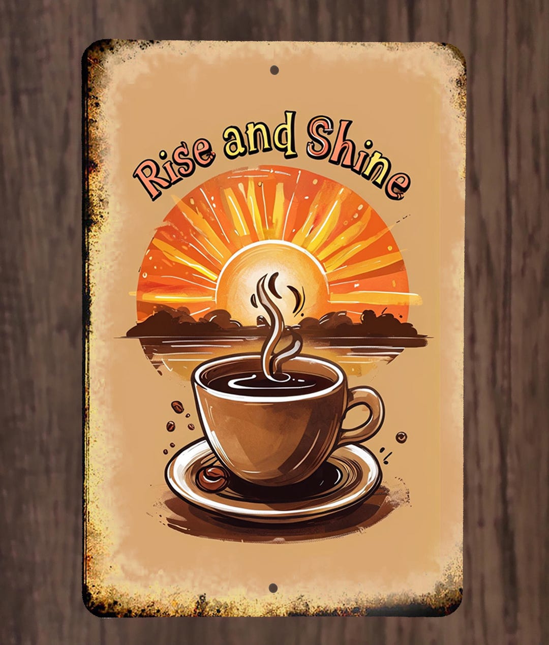 Rise and Shine Western Theme Coffee Cafe Art All Metal Poster Sign - Etsy