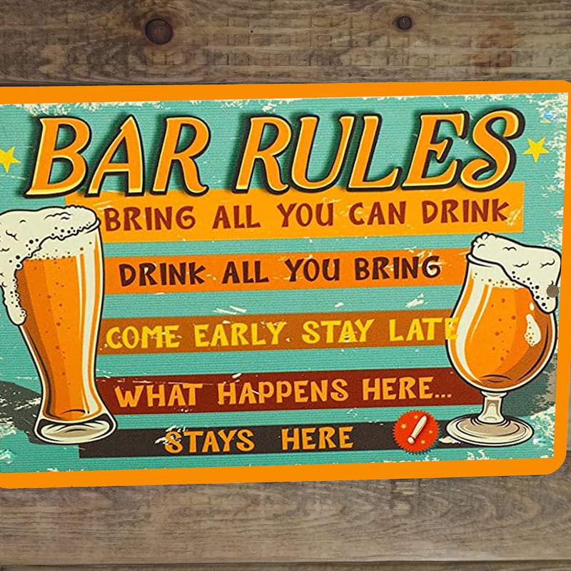 Bar Rules Sign - Etsy