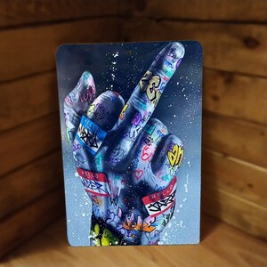 The Finger Street Pop Art Metal Wall Poster Sign - Etsy