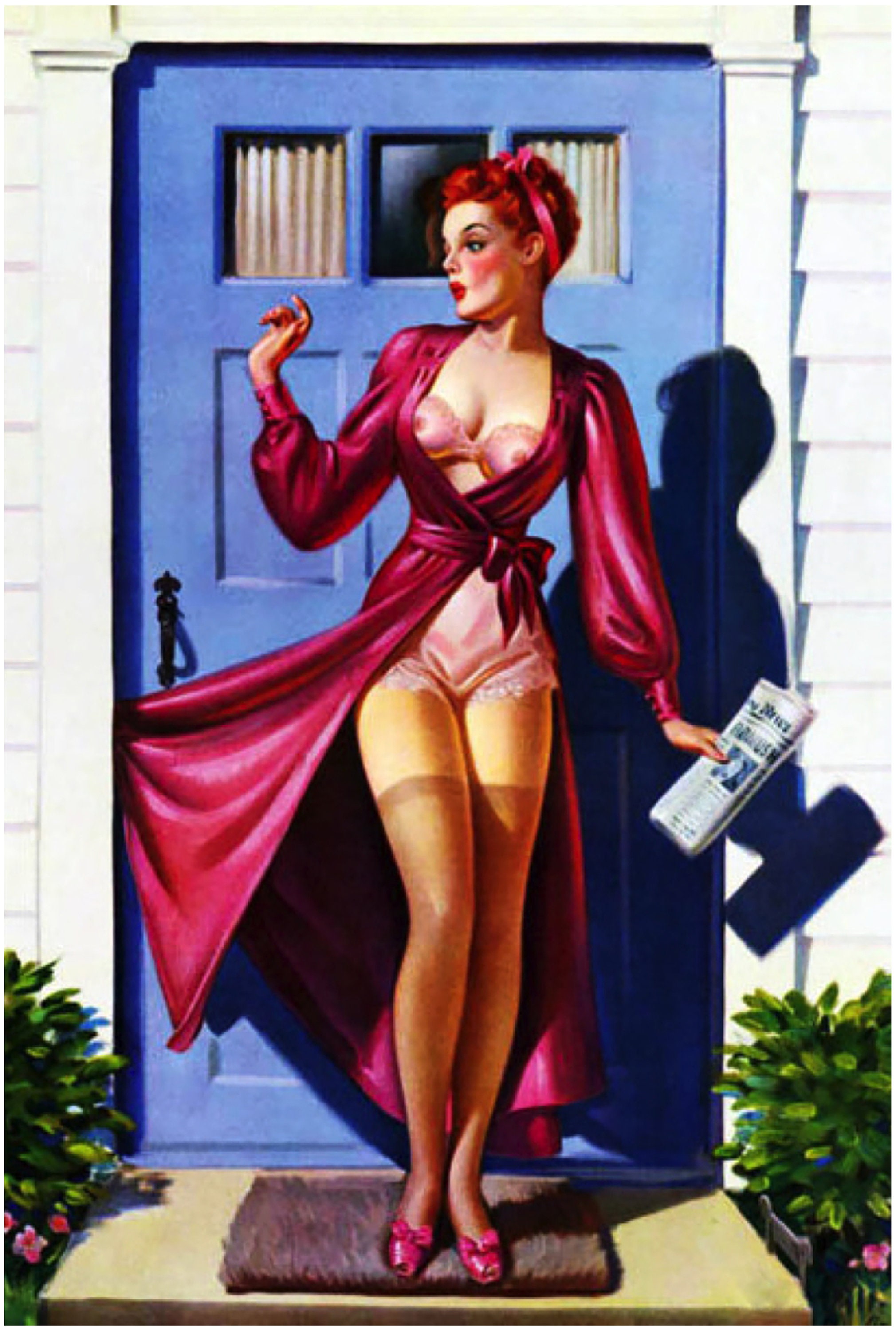 Art Frahm Pinup Girl Morning Paper Retro 1960s Vintage Metal - Etsy