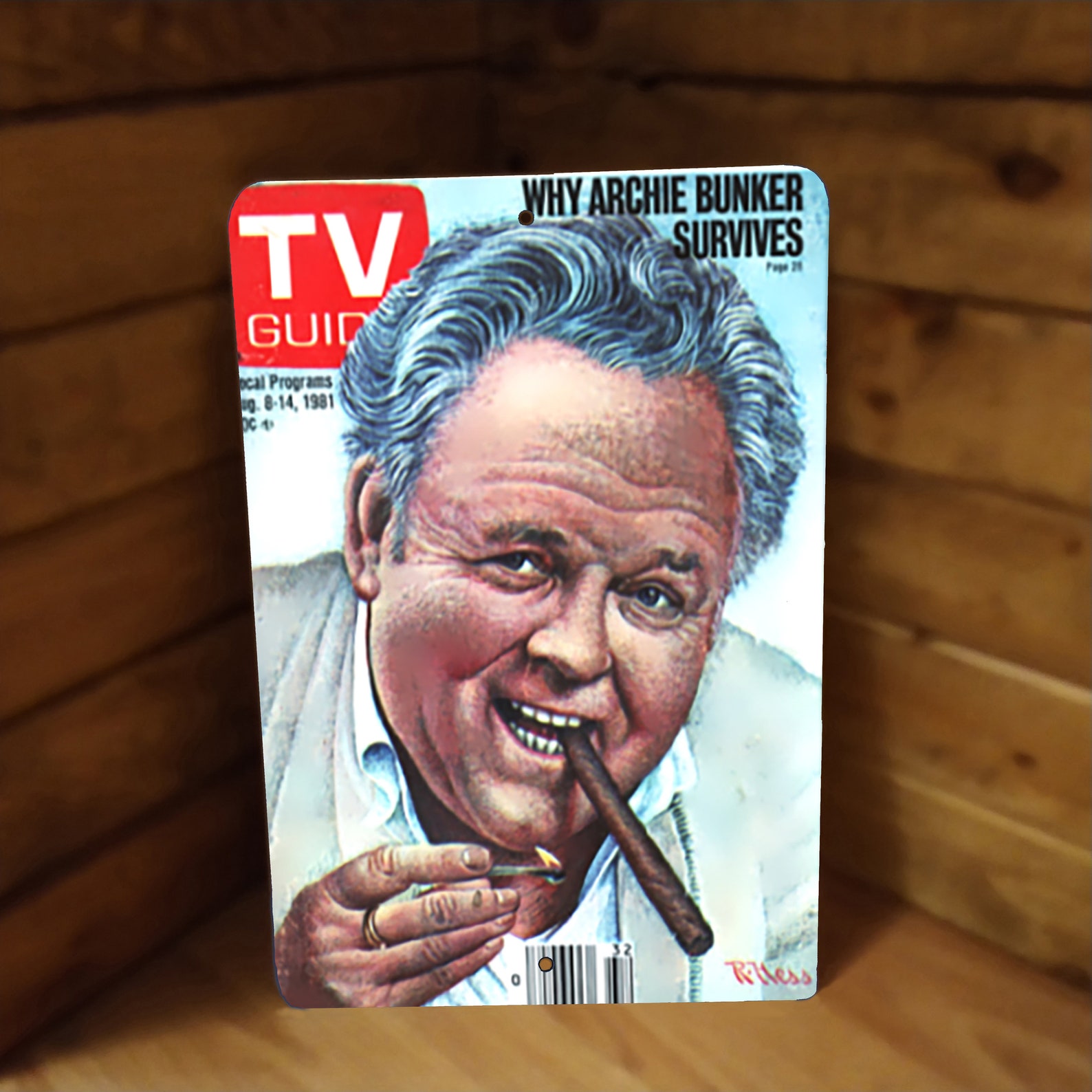 Metal Sign Archie Bunker TV Guide 1981 Cover 12" X 8" - Etsy