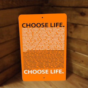 Choose Life Trainspotting Quote Metal Poster - Etsy