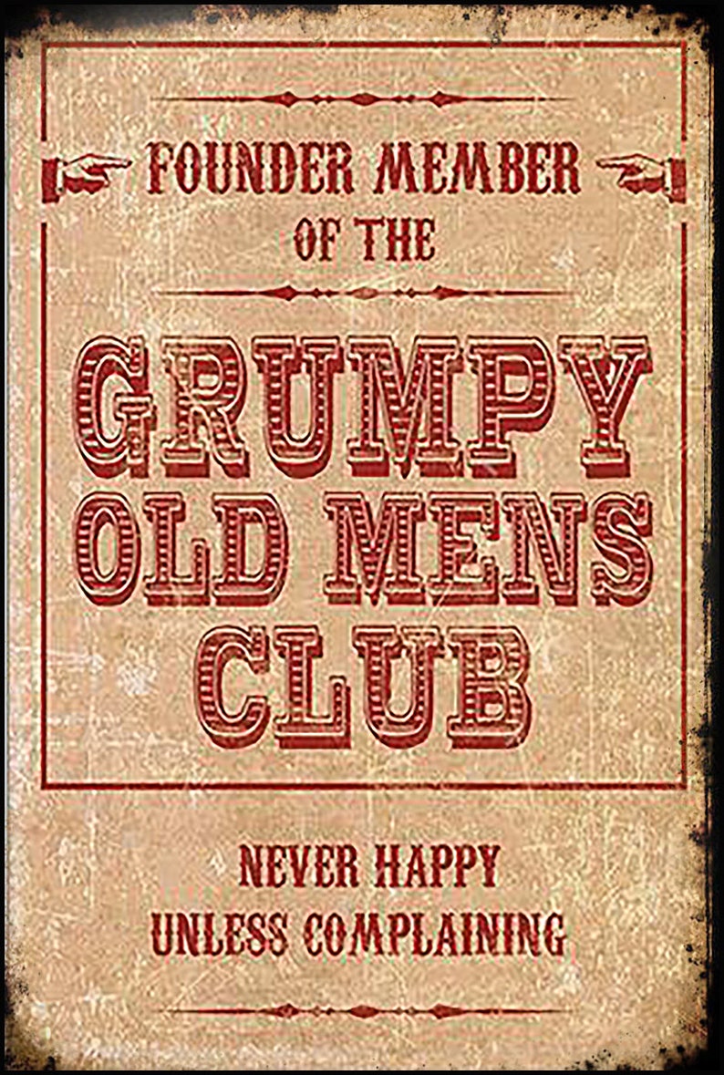 Grumpy Old Men's Club Metal Wall Poster Decor for - Etsy