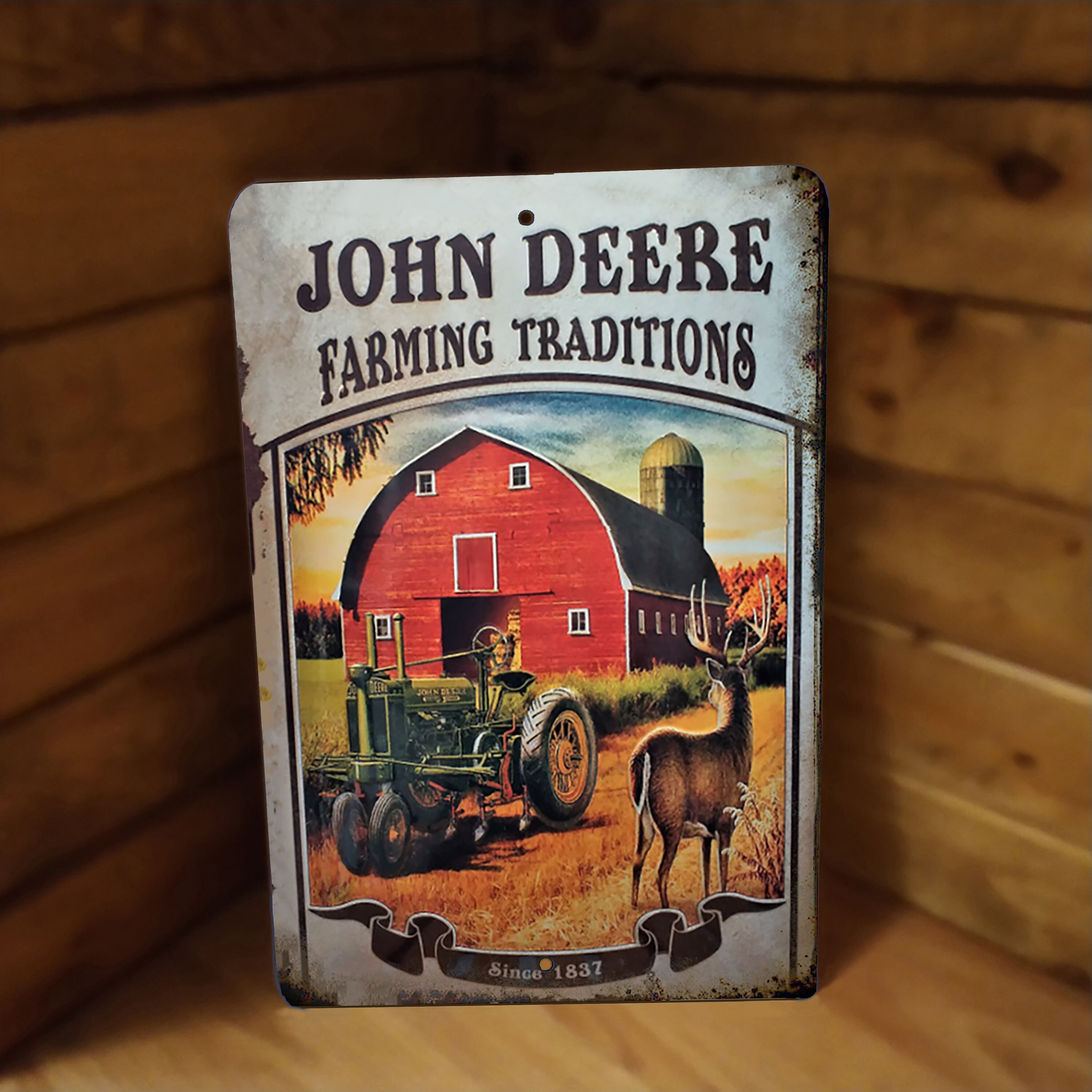Vintage Style John Deere Farming Traditions Metal Sign With Barn ...