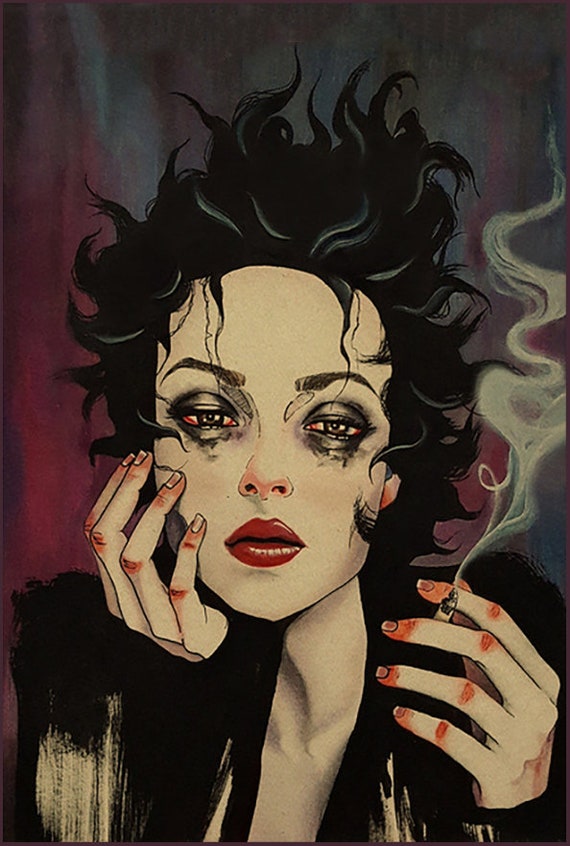 Rough Night Goth Girl Comic Art Metal Poster Sign - Etsy