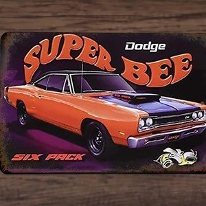 1969 Dodge Super Bee Metal Classic Car Sign for Garage, Mancave, Shop ...