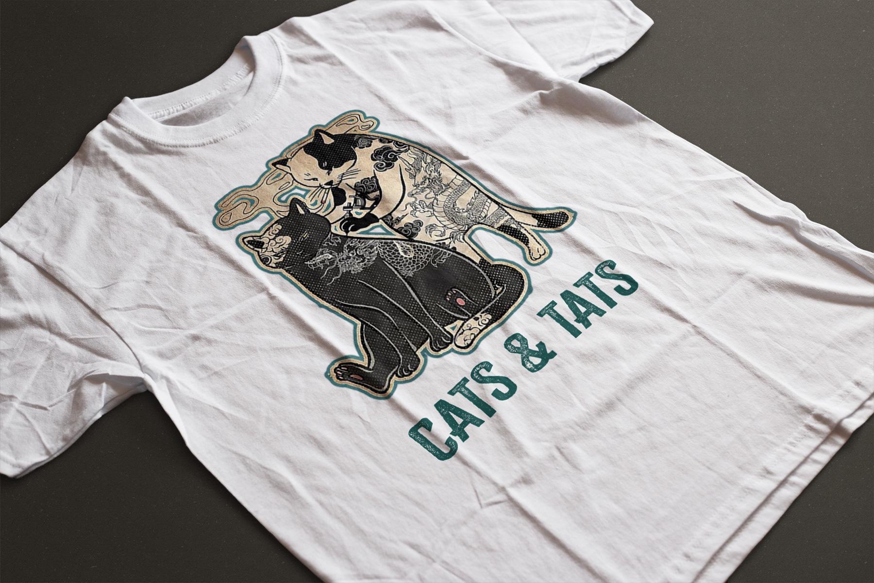 Cats & Tats Tattoo Cats, Japanese Tat T-shirt, Unisex Tee for Tattoo ...