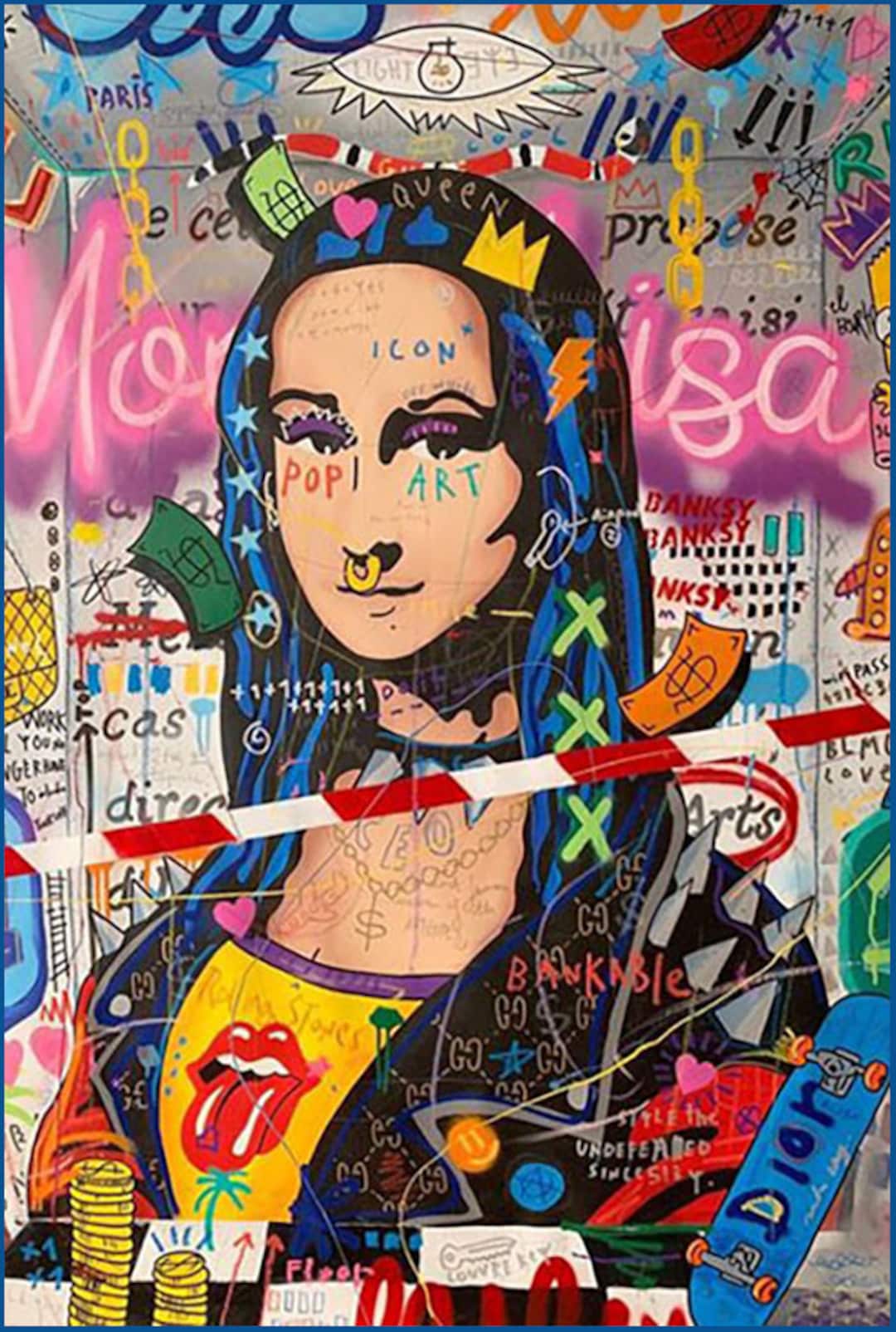 Pop Art Metal Sign Punk Mona Lisa Rolling Stones - Etsy