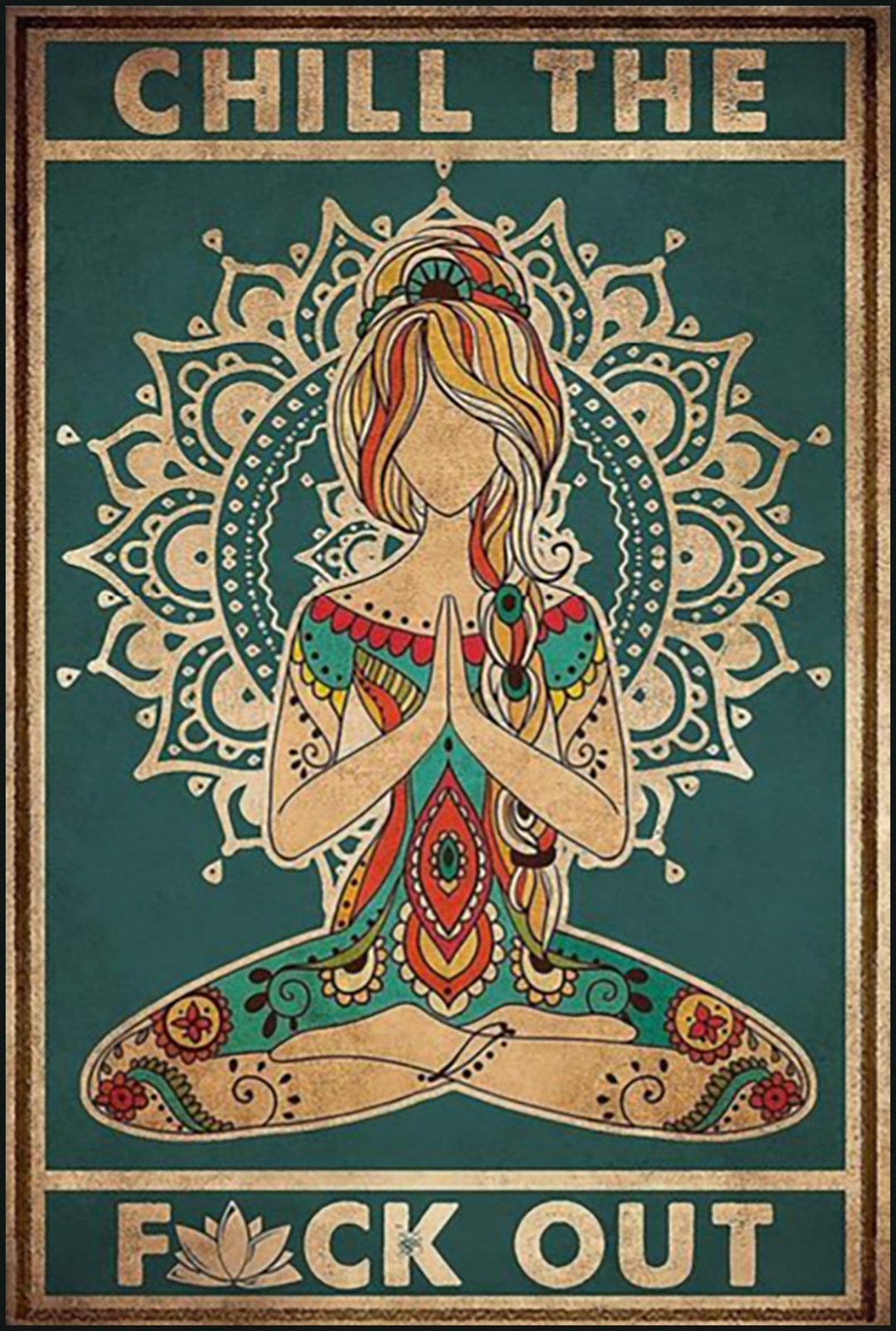 Zen Chill the F*ck Out Meditation Metal Sign - Etsy