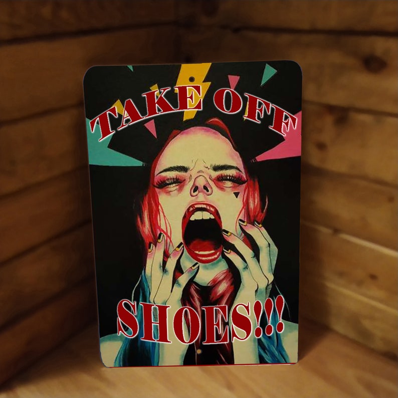 Take off Shoes! Metal Hanging Sign for Entrance - Etsy