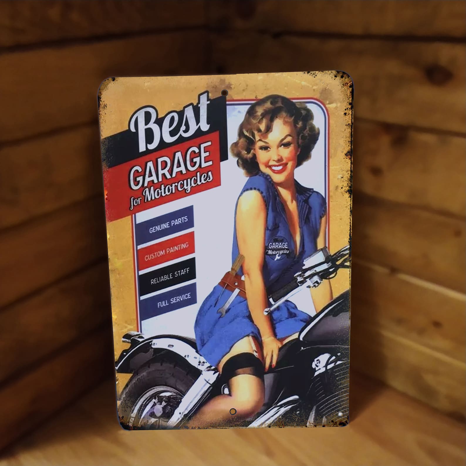 Best Garage for Motorcycles Pin up Girl Retro Style - Etsy