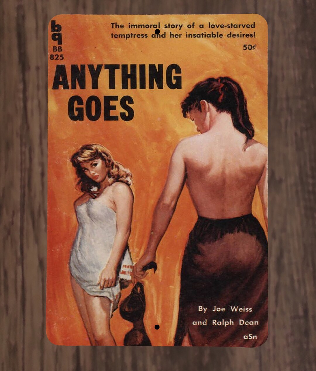 Anything Goes 1959 Pulp Fiction Cover Art Poster Print On Metal Plate