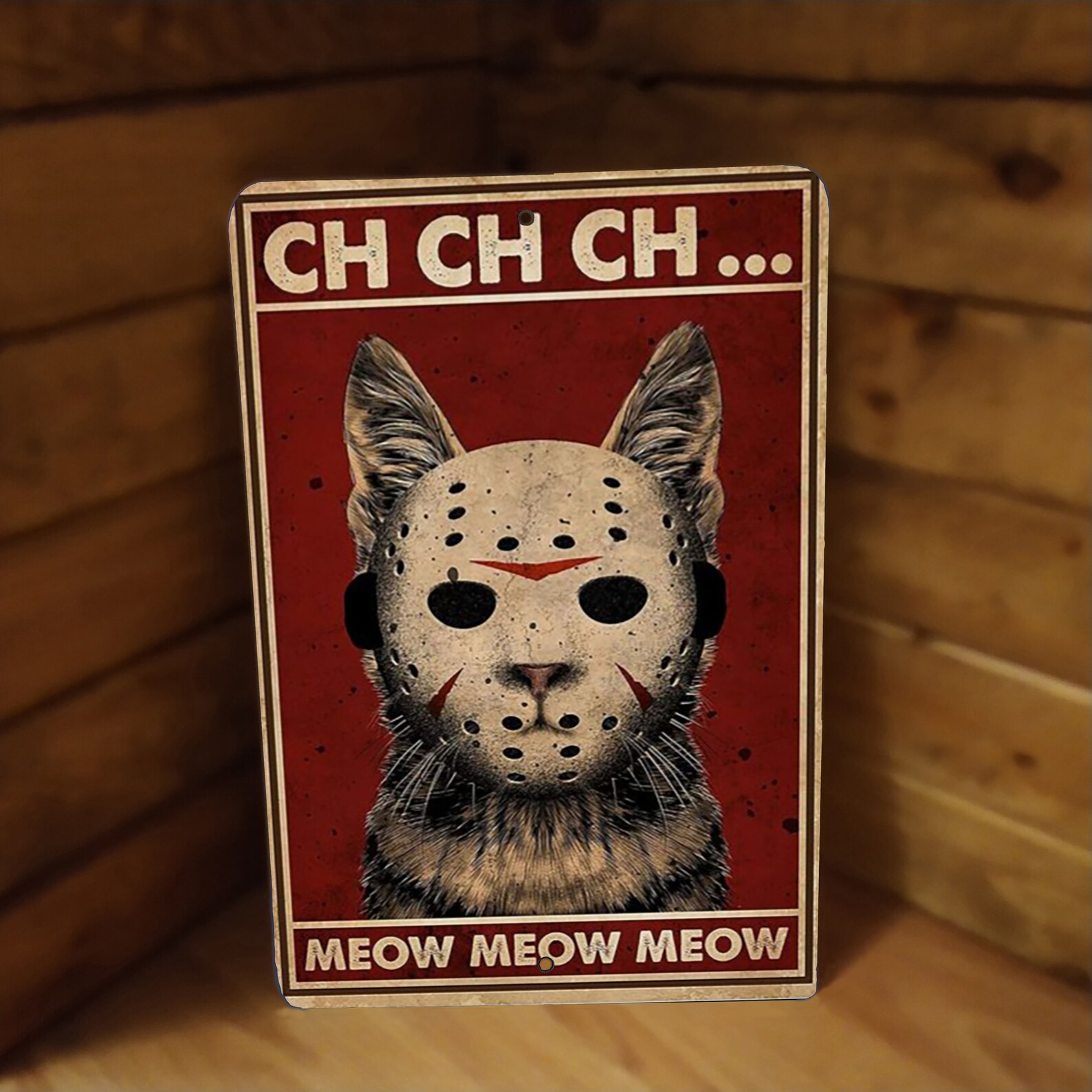 Killer Cat in Hockey Mask Friday the 13th Jason Vorhees Metal - Etsy