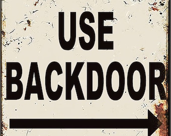Hippies Use Back Door Sign Photo on Wood - Etsy