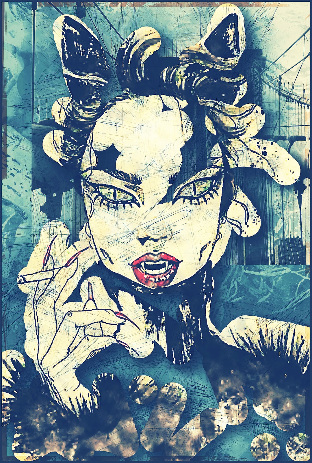 Cat Woman Metal Sign Poster Original Catwoman Artwork on Aluminum 12" X ...