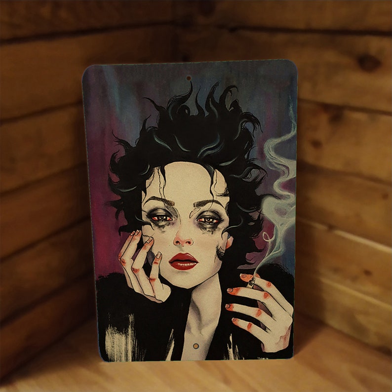 Rough Night Goth Girl Comic Art Metal Poster Sign - Etsy