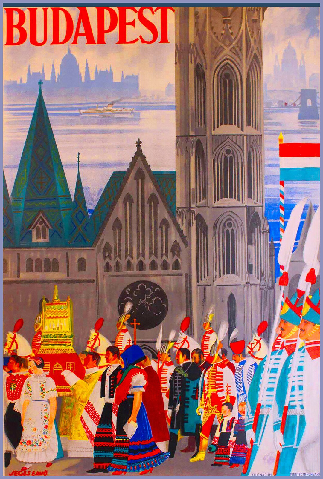 Budapest Travel Poster Print on Tin Plate - Etsy