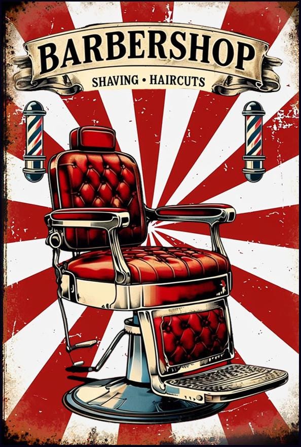 Barbership Shaving and Haircuts Vintage Retro Look Metal Poster Sign - Etsy