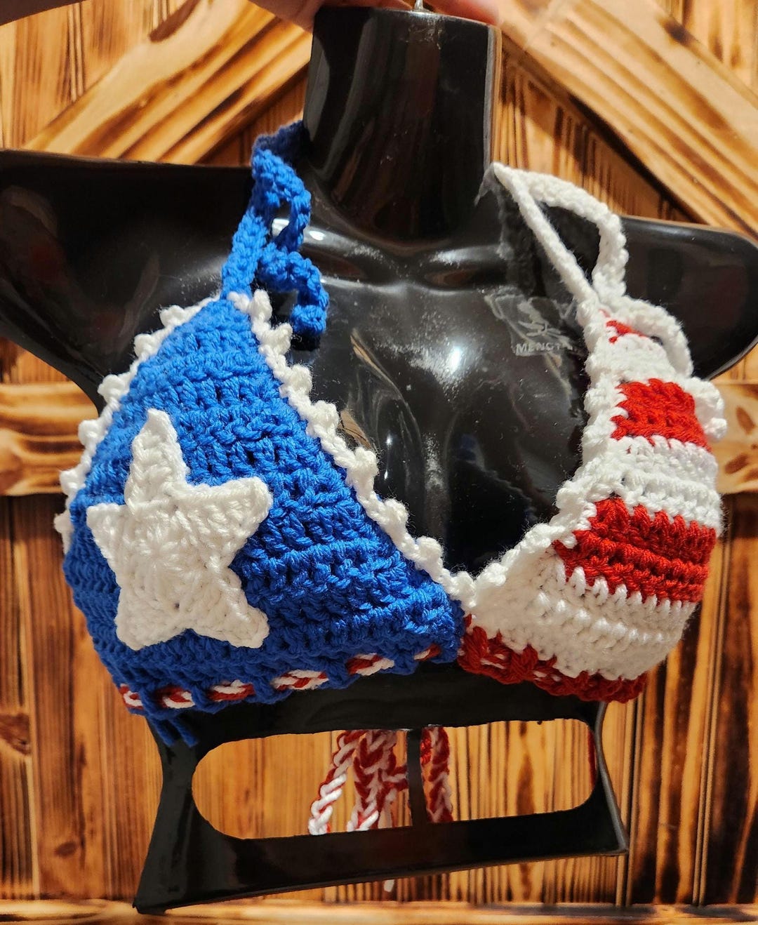 Handmade Crochet Puerto Rico Flag Inspired Bikini Top, DTMF Concert ...