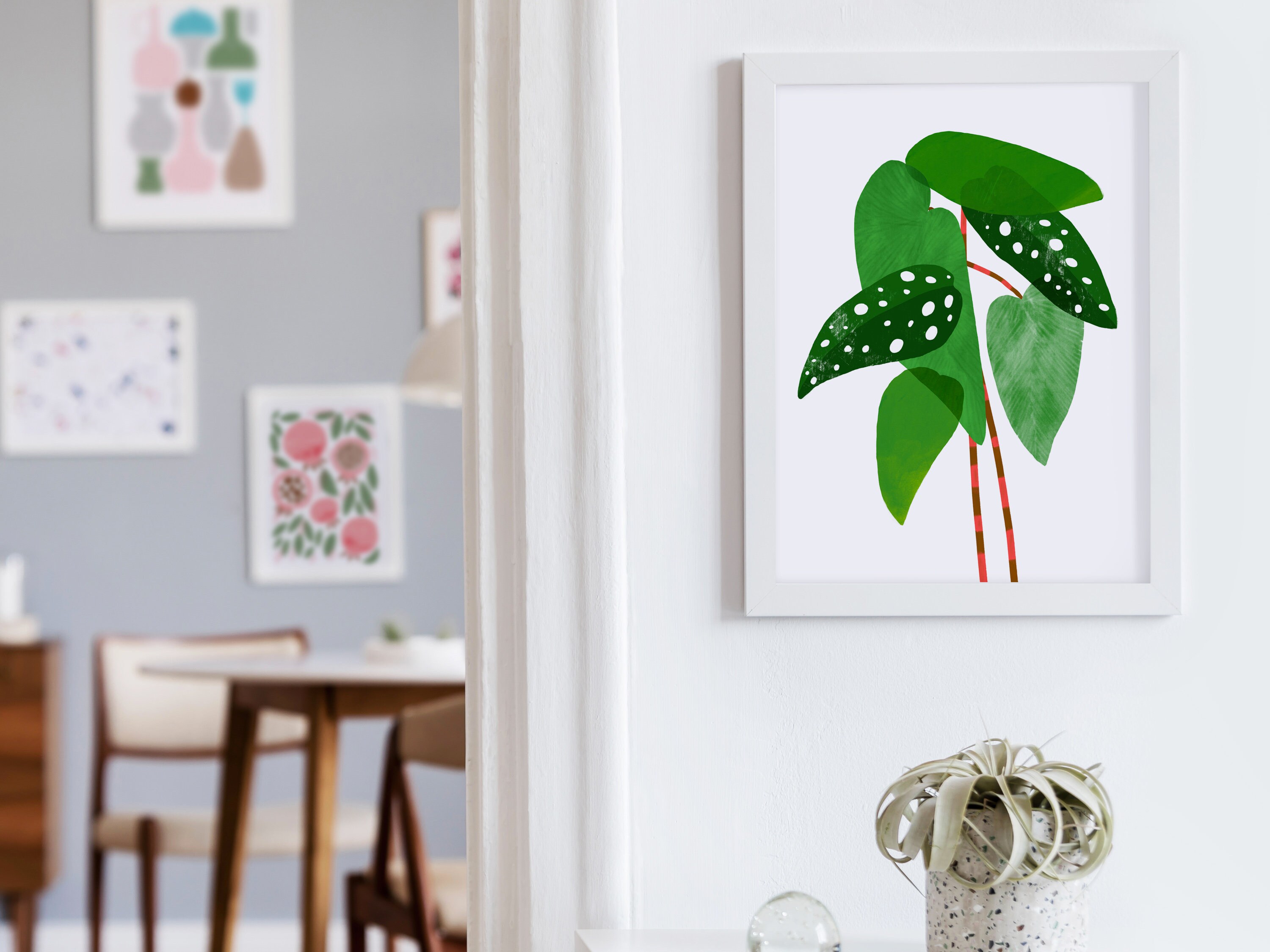 Begonia Maculata Print Printable Minimalist Botanical Art - Etsy