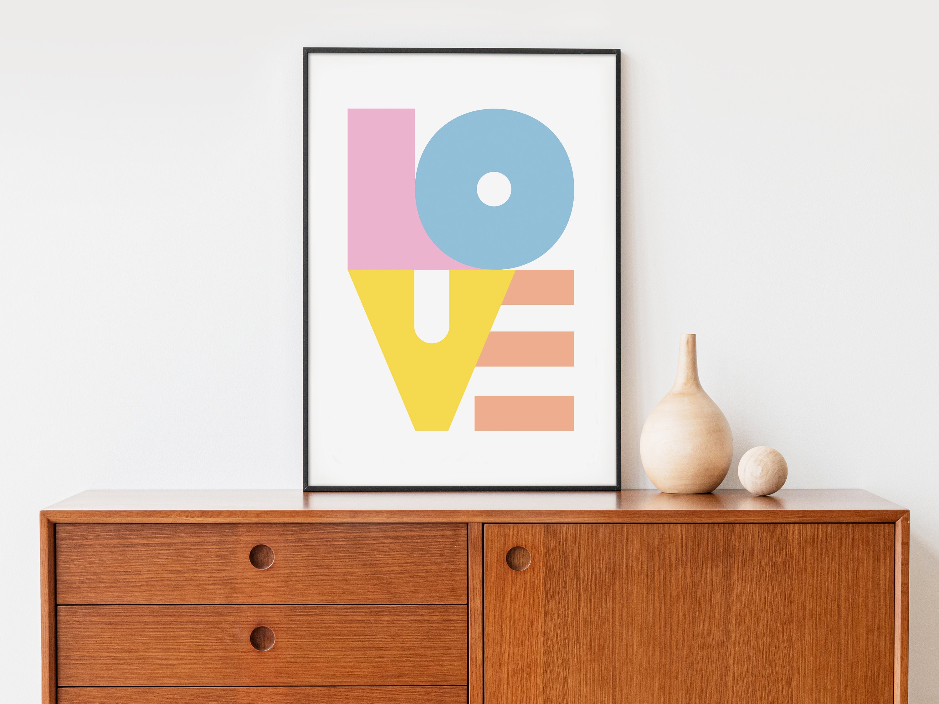 Printable Love Print, Modern Typography Art Poster, Boho Love Word Wall ...