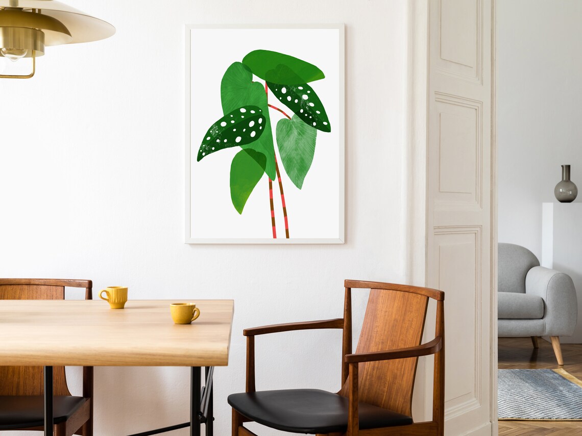 Begonia Maculata Print Printable Minimalist Botanical Art - Etsy