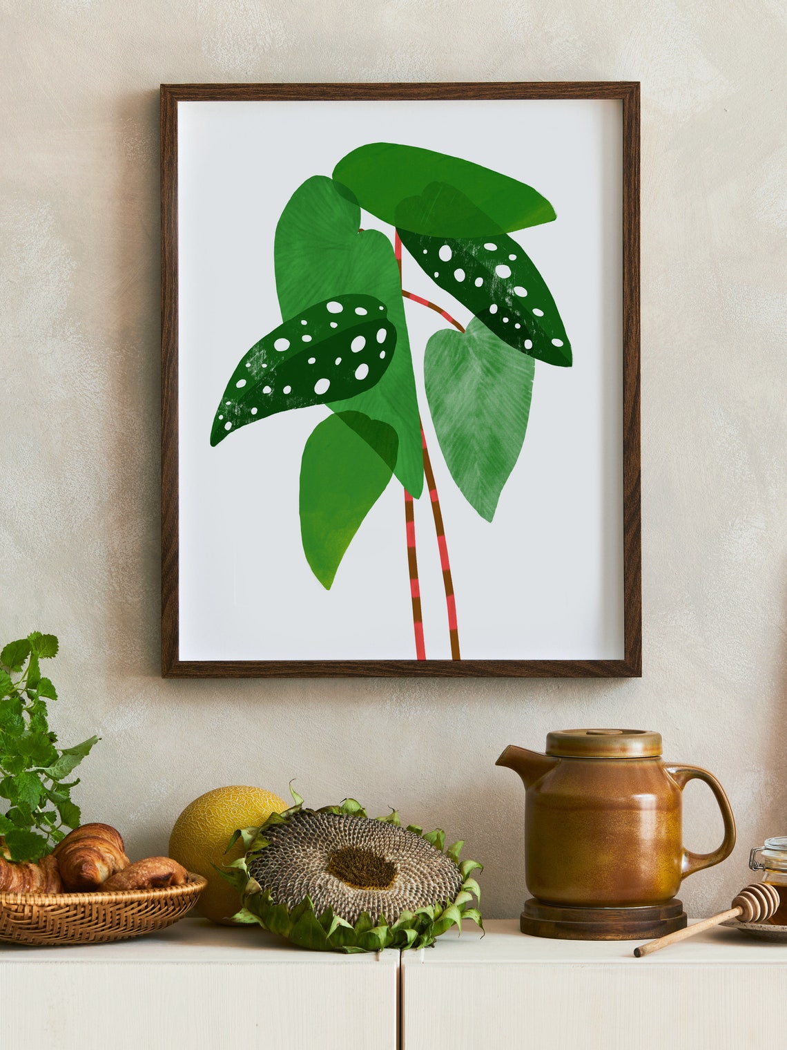 Begonia Maculata Print Printable Minimalist Botanical Art - Etsy
