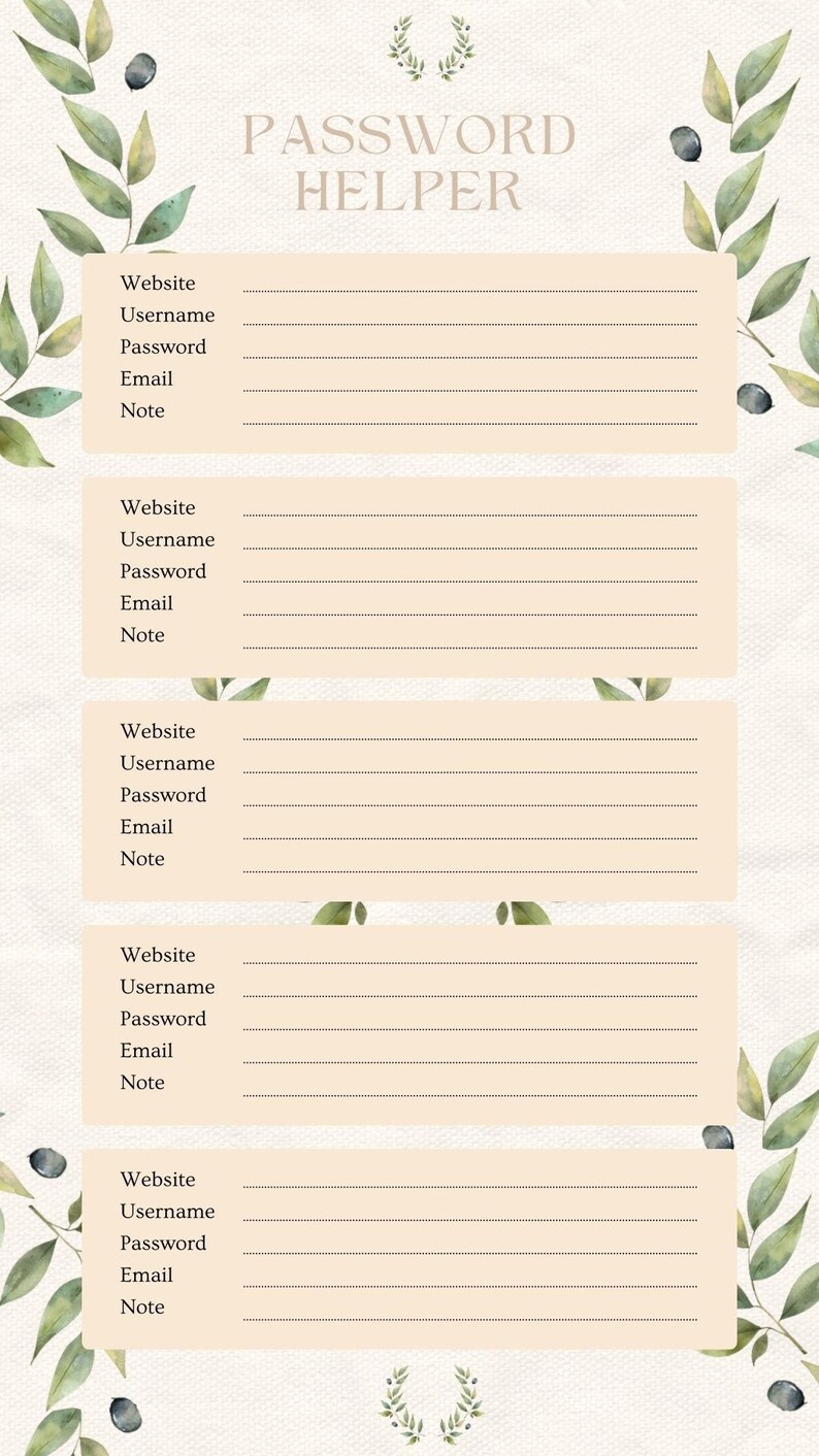 Password Tracker Password Log Password Keeper Password Organizer ...