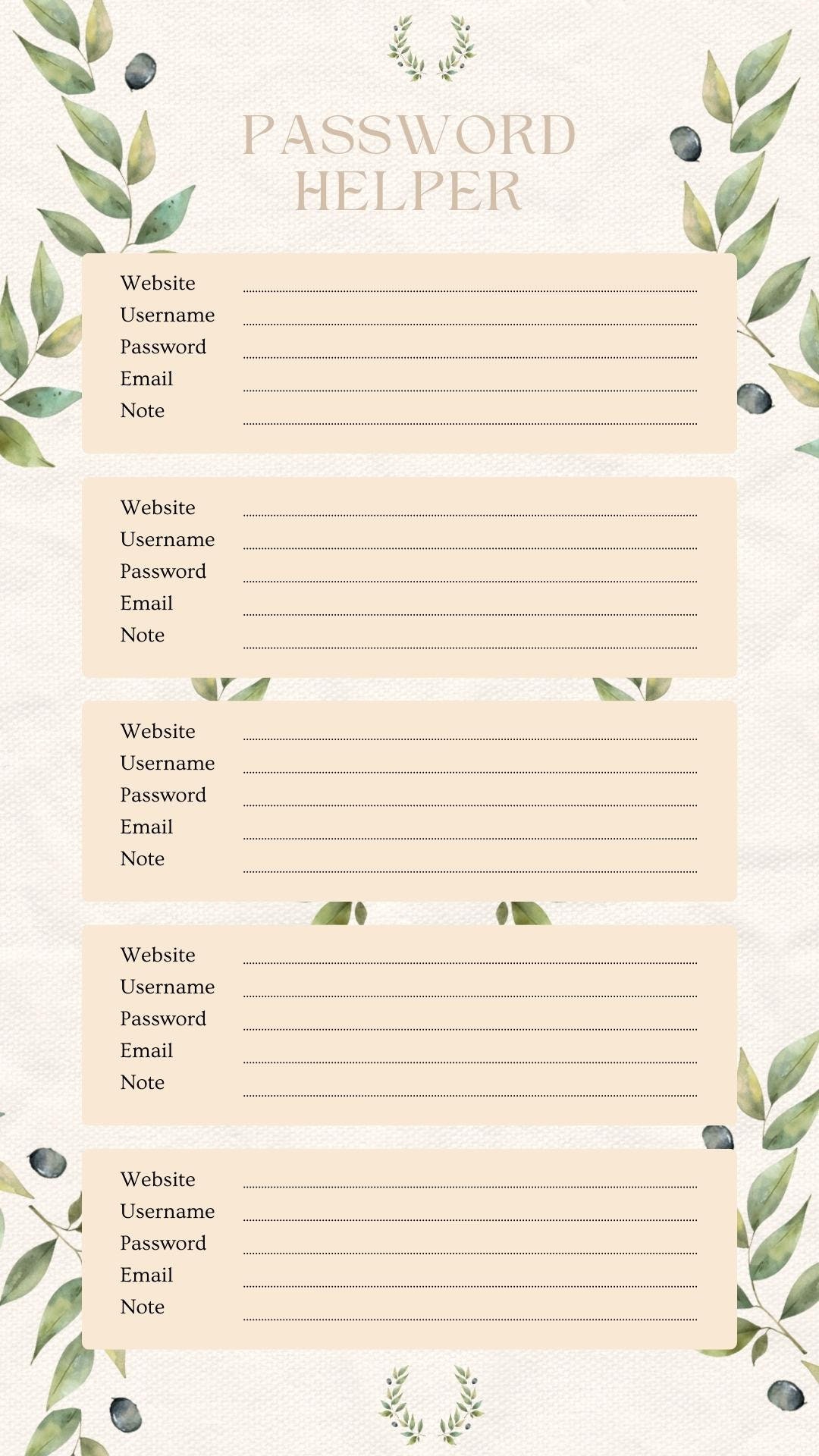 Password Tracker Password Log Password Keeper Password Organizer ...