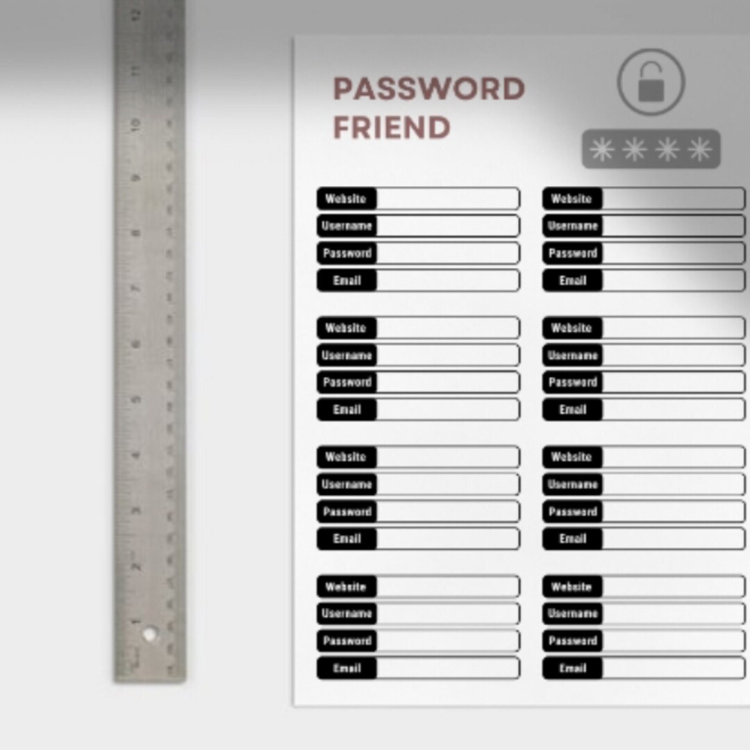 Password Template Simple Password Log Password Keeper Password ...