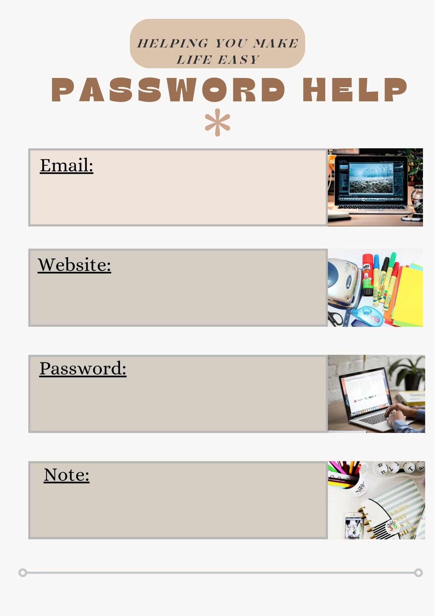 Password Tracker Printable Password Log Password Keeper Password ...