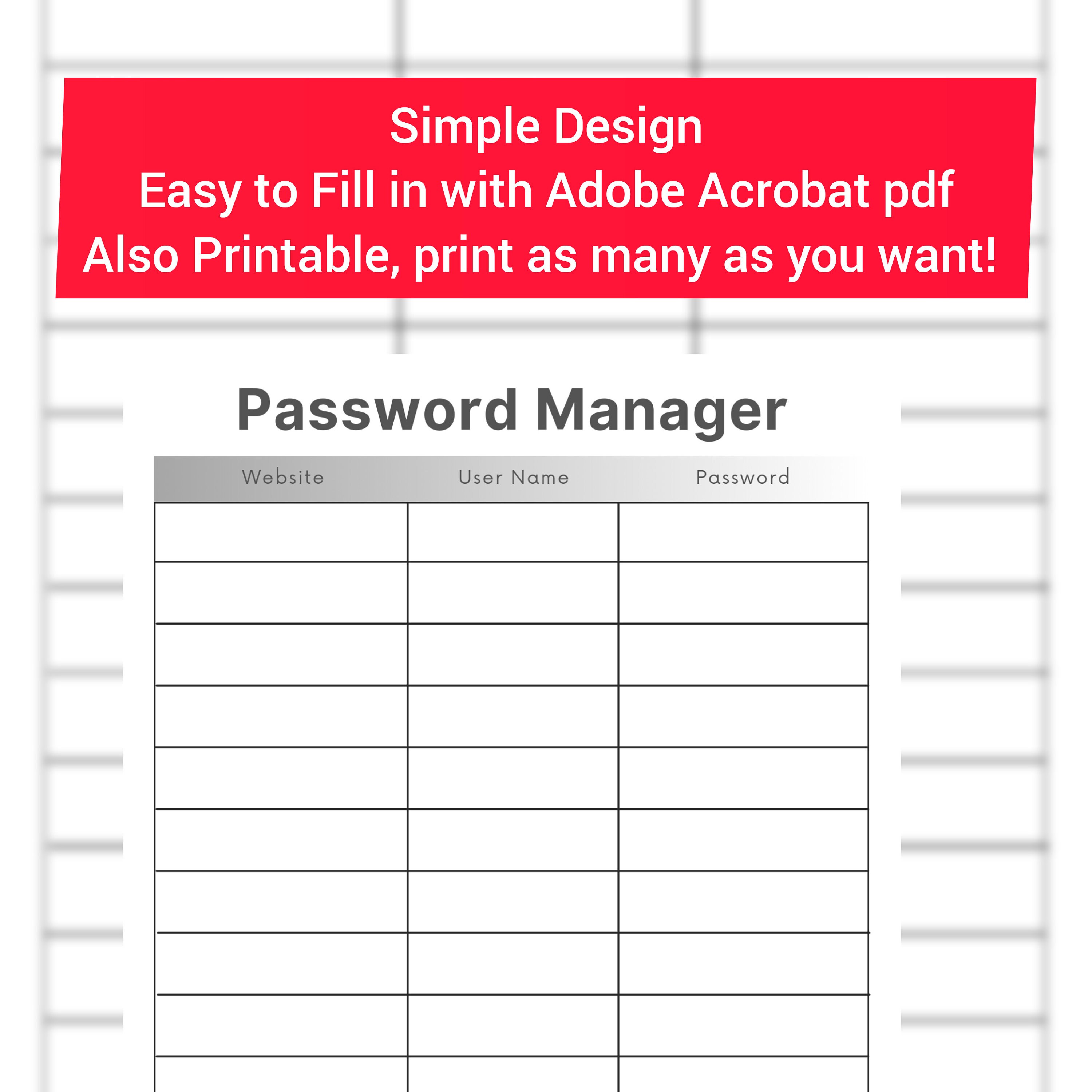 Password Tracker Password Log Password Keeper Password Organizer ...