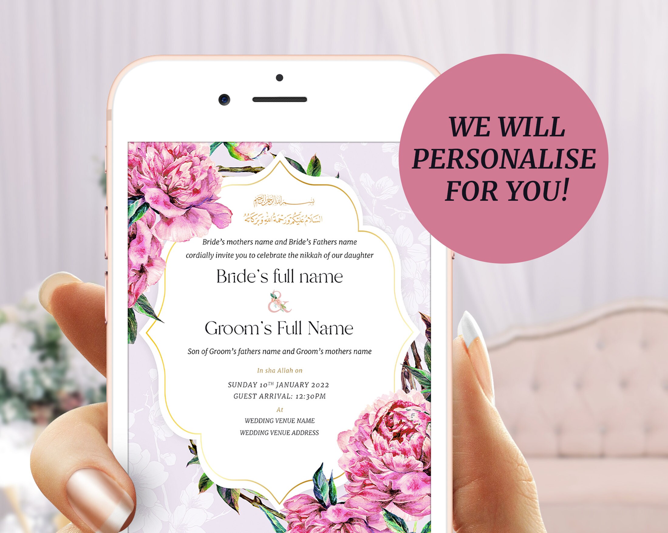Digital Invitation Card Phone - Etsy UK