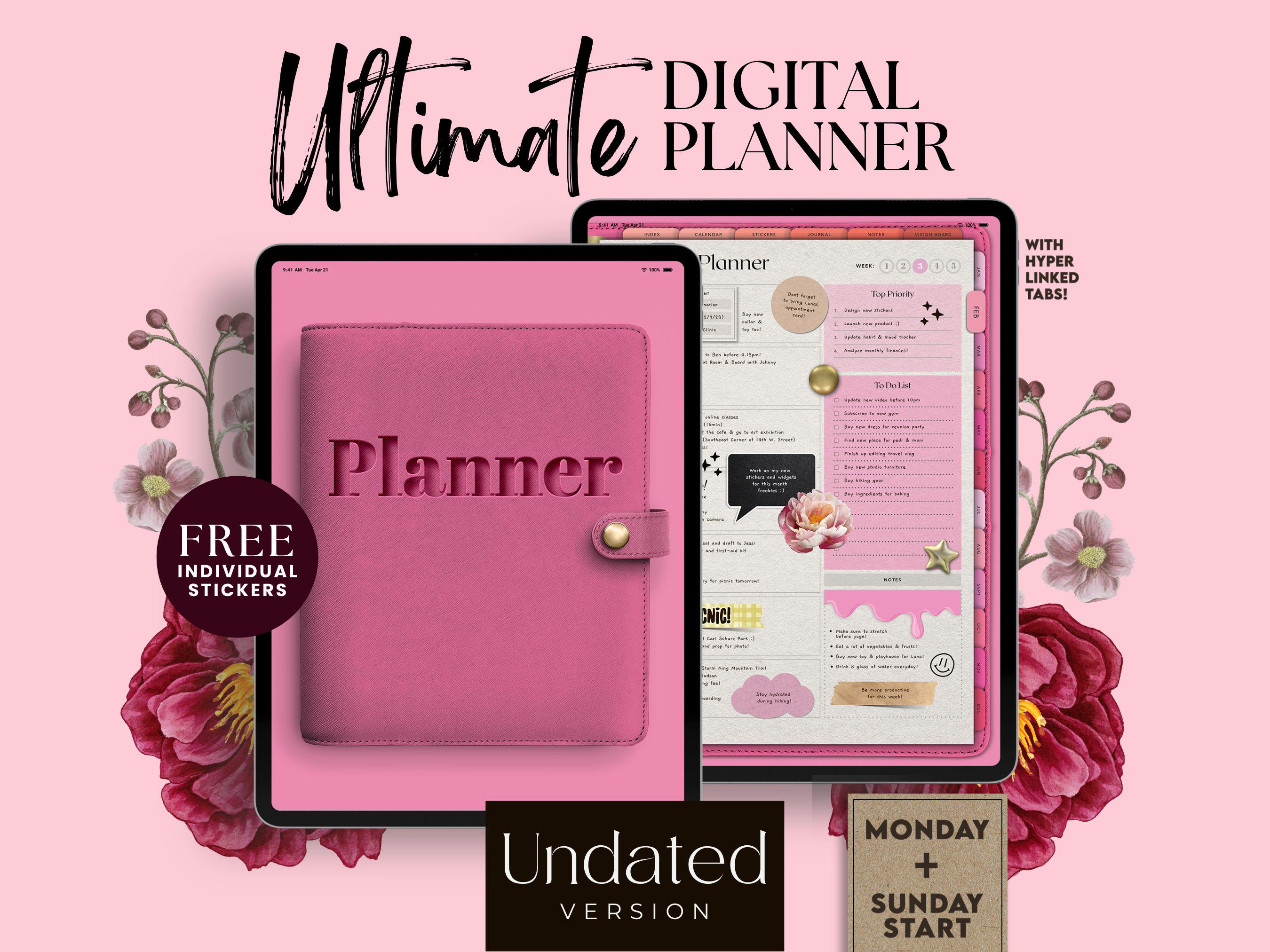 ULTIMATE HOT PINK Digital Planner | Undated (goodnotes, Notability) - Etsy