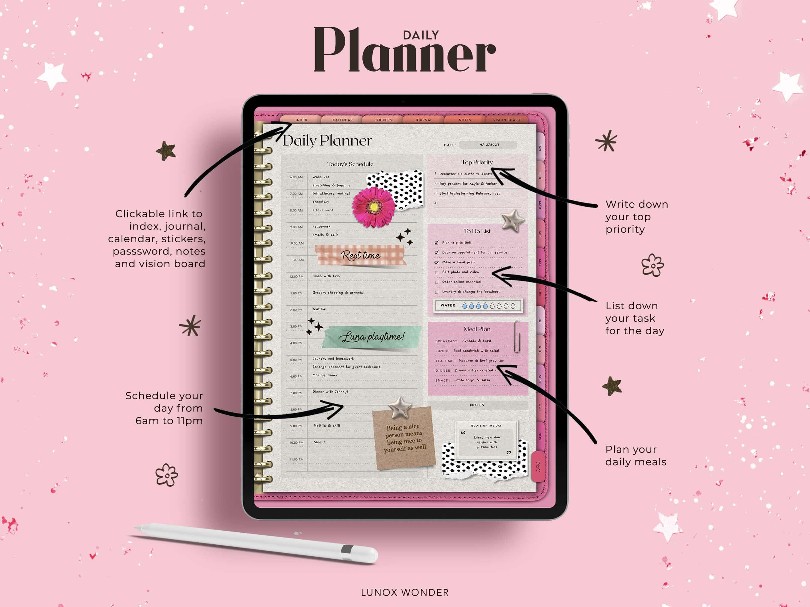 ULTIMATE HOT PINK Digital Planner | Undated (goodnotes, Notability) - Etsy