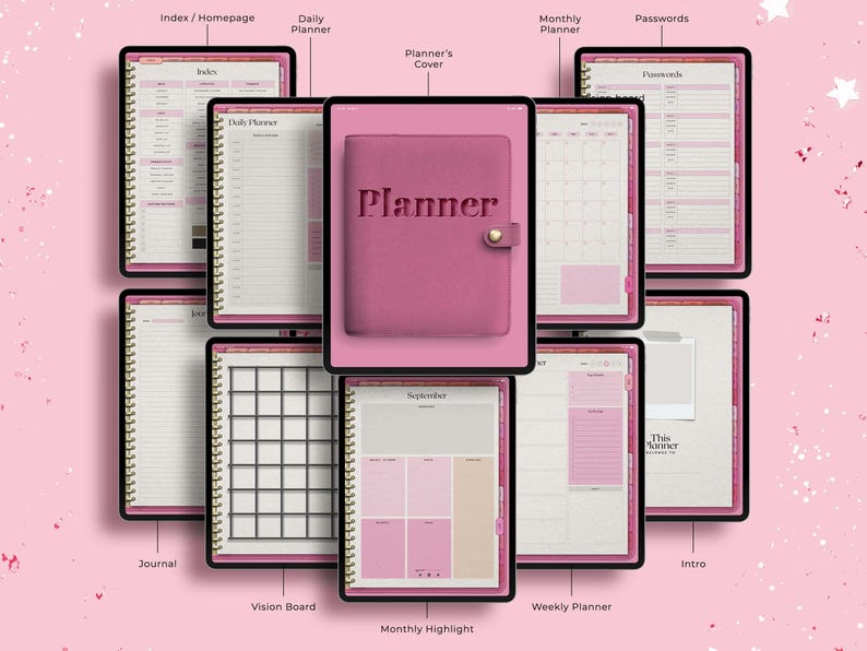 ULTIMATE HOT PINK Digital Planner | Undated (goodnotes, Notability) - Etsy